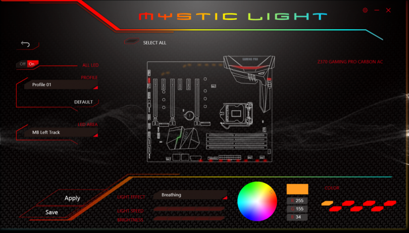 تعرف علي برنامج MSI RGB Mystic Light للتحكم في إضاءة اللوحات والبطاقات الرسومية - DARKTECH
