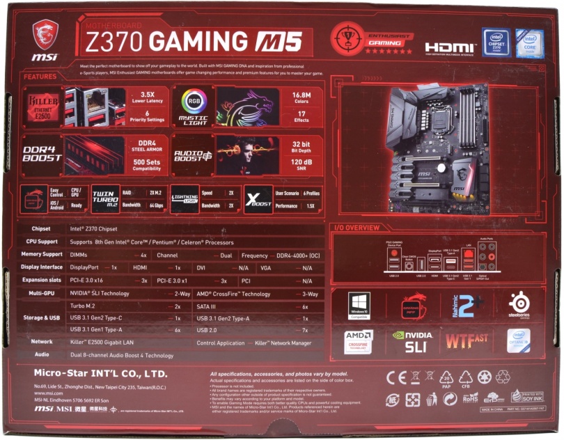 مراجعة لوحة MSI Z370 GAMING M5 الموجهة للاعبين - DARKTECH